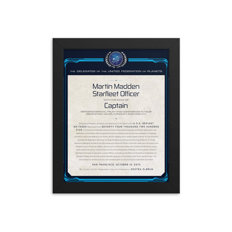 Star Trek: Deep Space Nine Personalized Captain's Assignment Letter U.