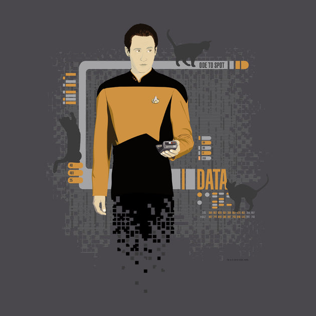 Star Trek: The Next Generation Data Cats Adult Short Sleeve T-Shirt ...