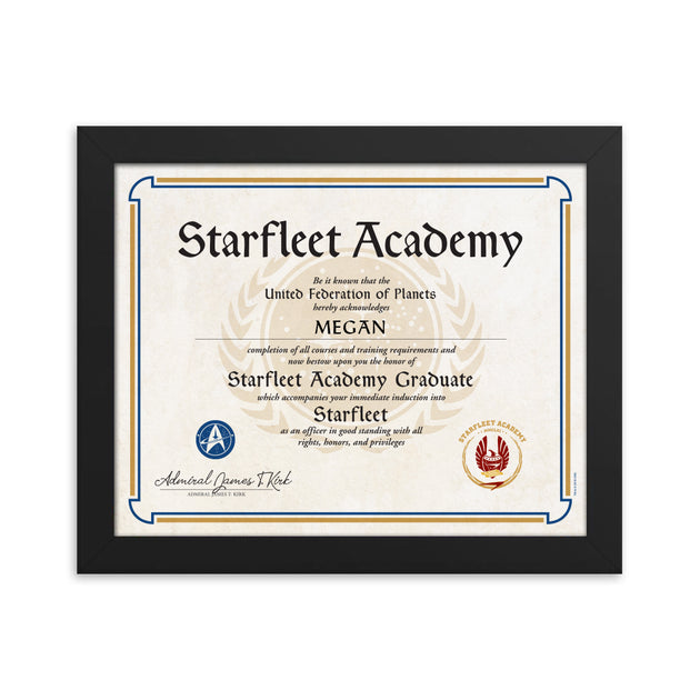 Star Trek Starfleet Academy Personalized Certificate | Star Trek Shop