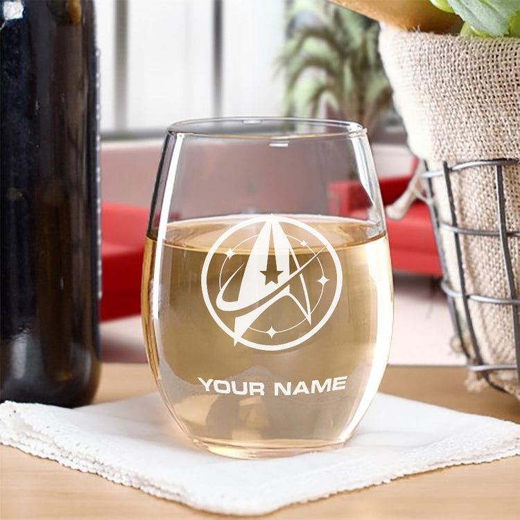 Star Trek: Discovery Starfleet Command Personalized Stemless Wine Glas